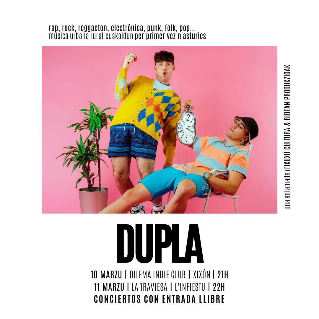 El grupu vascu de música urbana rural Dupla actúa n’Asturies esti fin ...