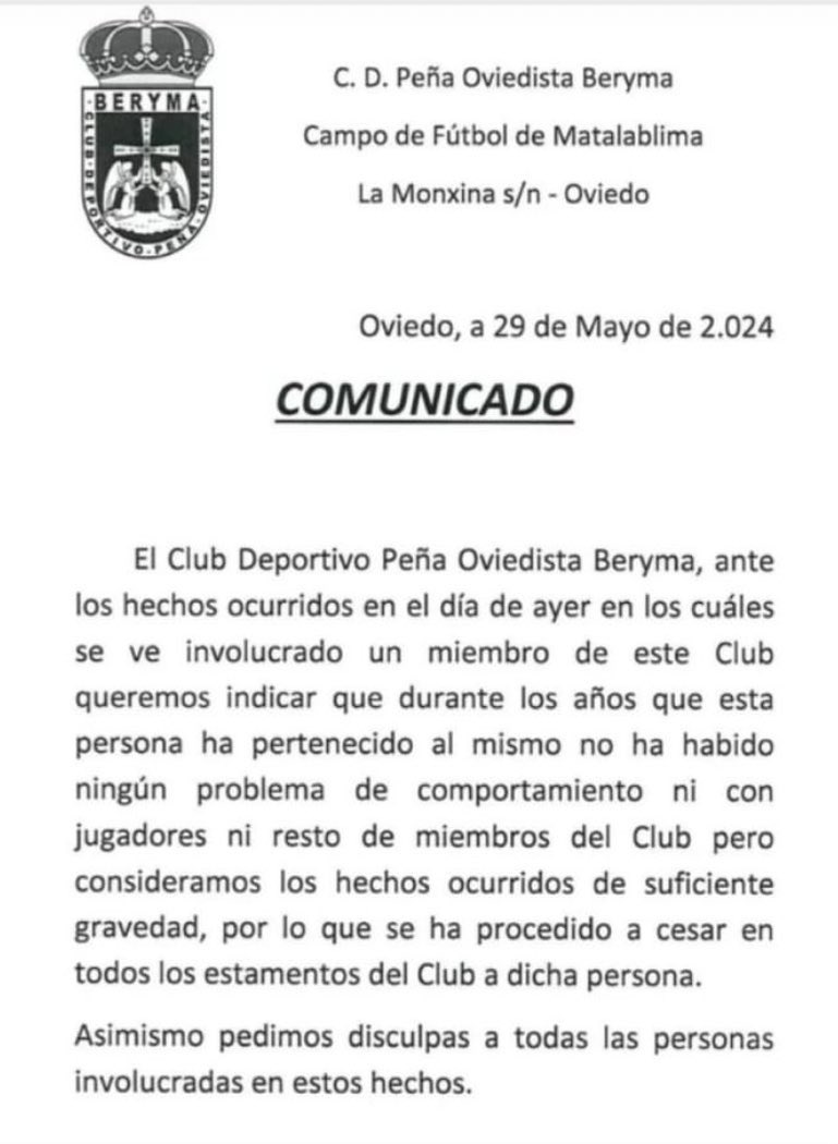 El Beryma espulsa a Nacho Moreno tres la so actuación n’acampada pro ...